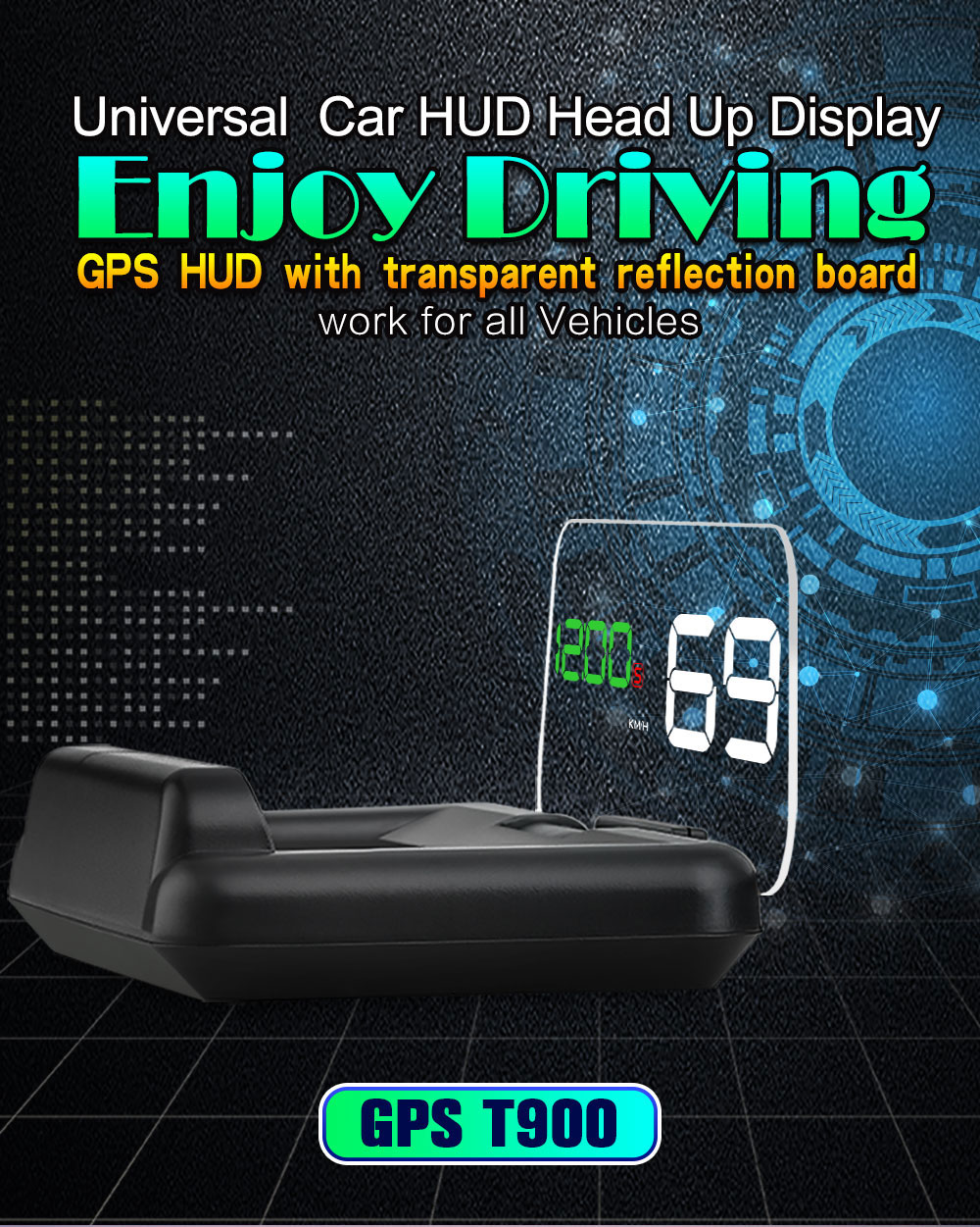 T900 GPS Hud 1 - VJOYCAR: GPS Tracker | Car Hud Head Up Display | Spy ...